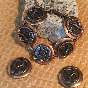 Vintage Music Notes on Copper Bracelet and Clip Earrings . - Etsy