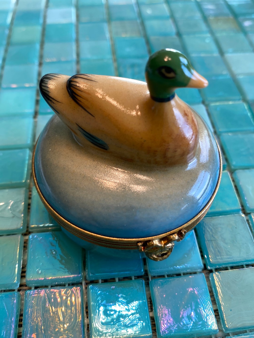 Sweet Limoges Castel Duck Hand Painted Trinket Box(f) - Etsy