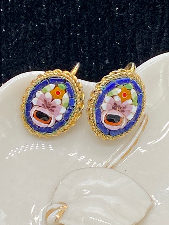 micro mosaic earrings - Gem