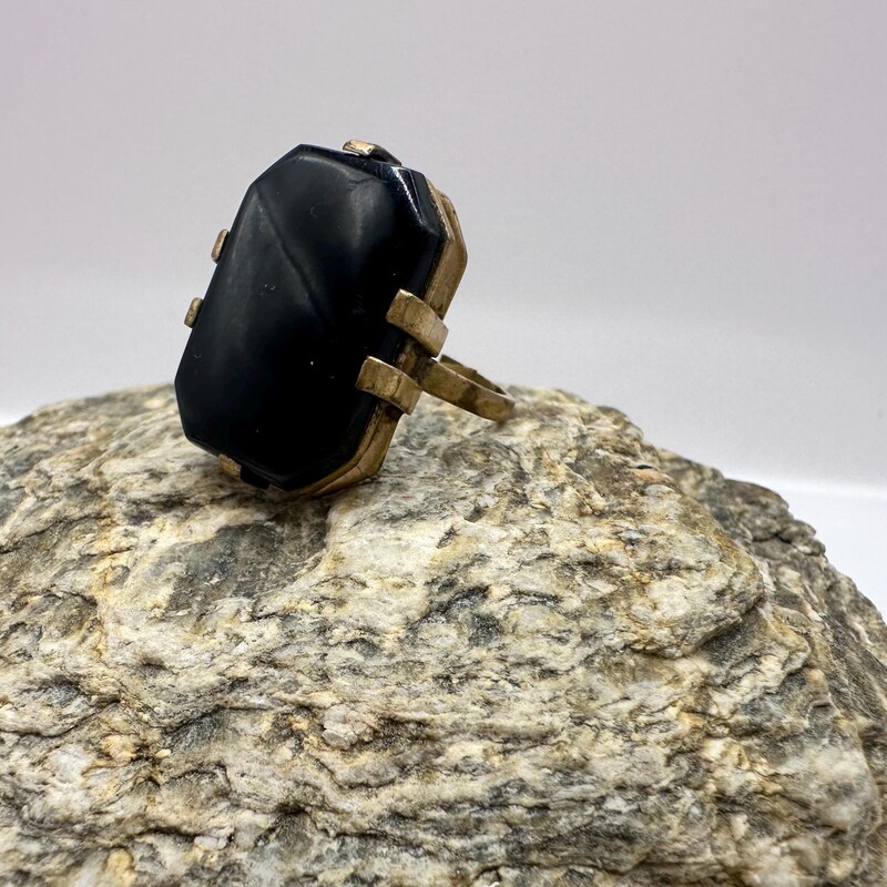 Art Deco Onyx Ring - Etsy