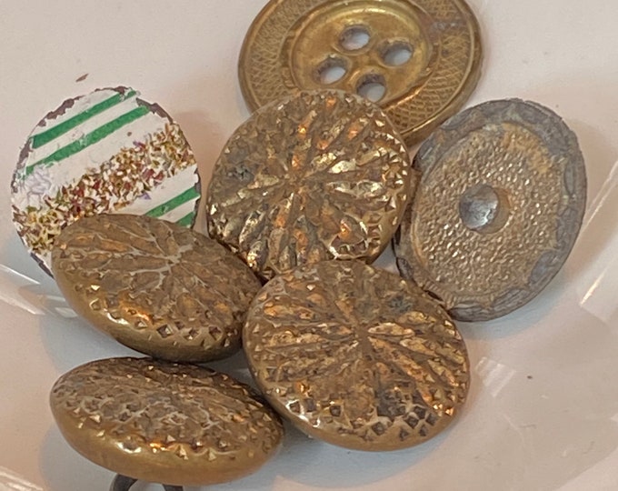 Vintage Bronze Steel Cut 1/2 in Buttons - Etsy