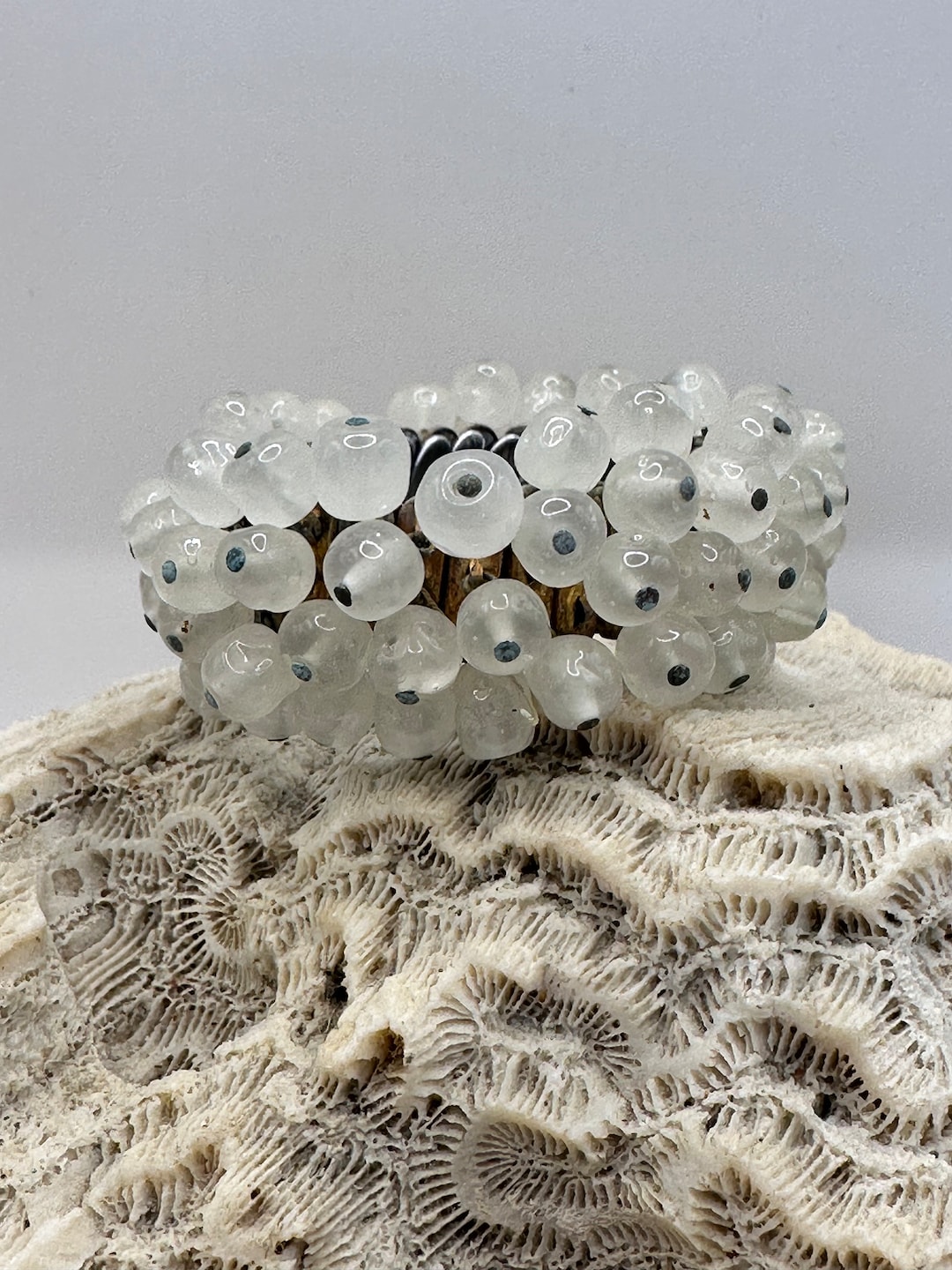 Mid-century Modern, Cha-cha, Glass Bead Expansion Band Bracelet - Etsy