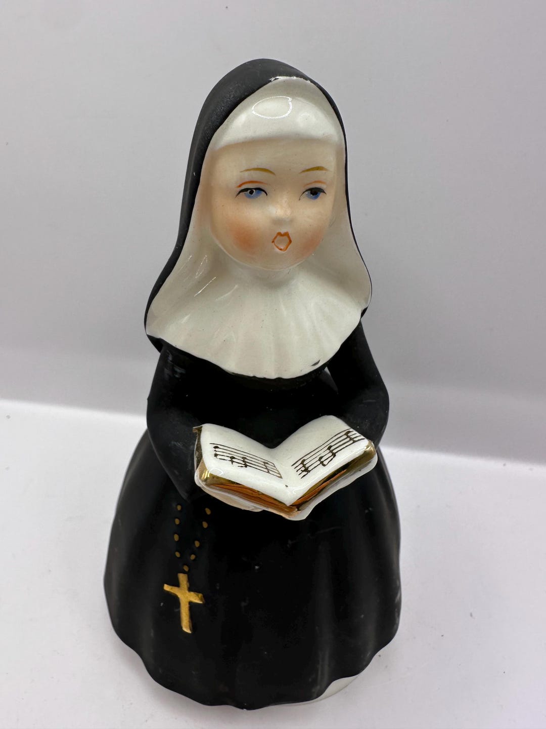 Vintage Schmid Bros. Inc. Japan Nun Figurine Music Box Plays "dominique ...