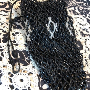 Incredible Vintage 1920s Black and Clear Beaded Flapper Drawstring ...