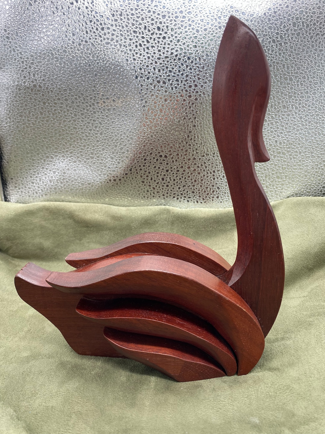 Mid Century Danish Beautiful Wooden Carved Swan - Etsy