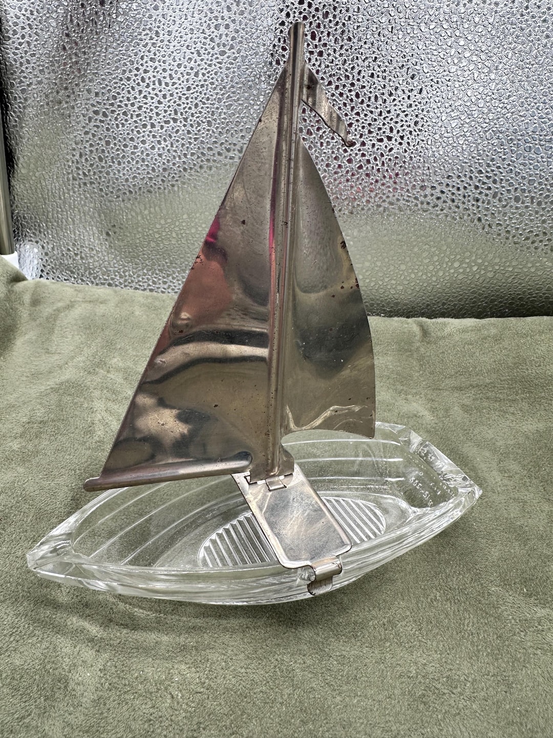 Vintage Glass Sail Boat Ashtray With Metal Sail. USA Made. - Etsy