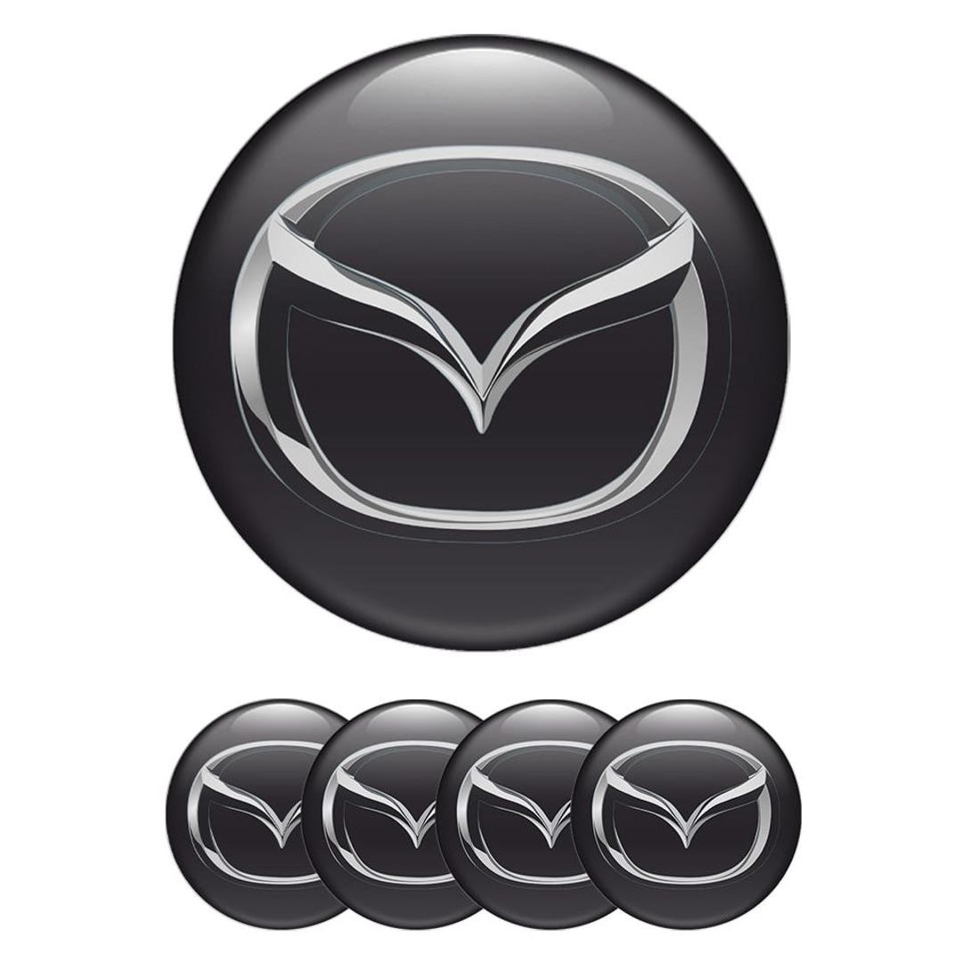 Set of 4 Mazda Wheel Center Cap Decals Custom Car Rim Logo Stickers ...