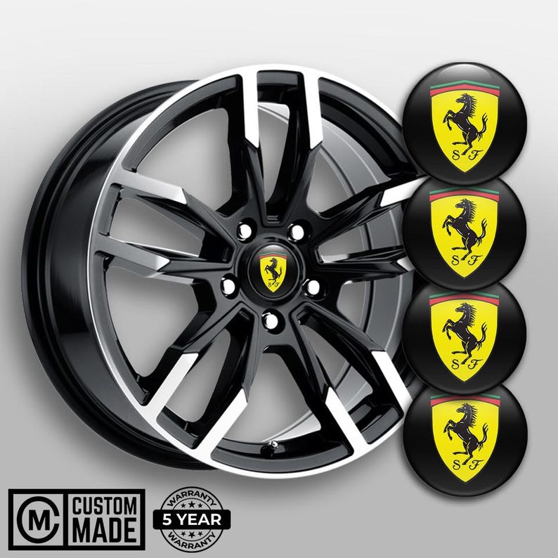 Ferrari Wheel Center Cap Decals: 3D Vinyl Emblem Stickers - Set of 4 - Etsy
