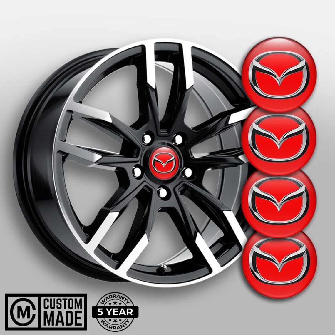 Set of 4 Mazda Wheel Center Cap Decals Custom Car Rim Logo Stickers ...