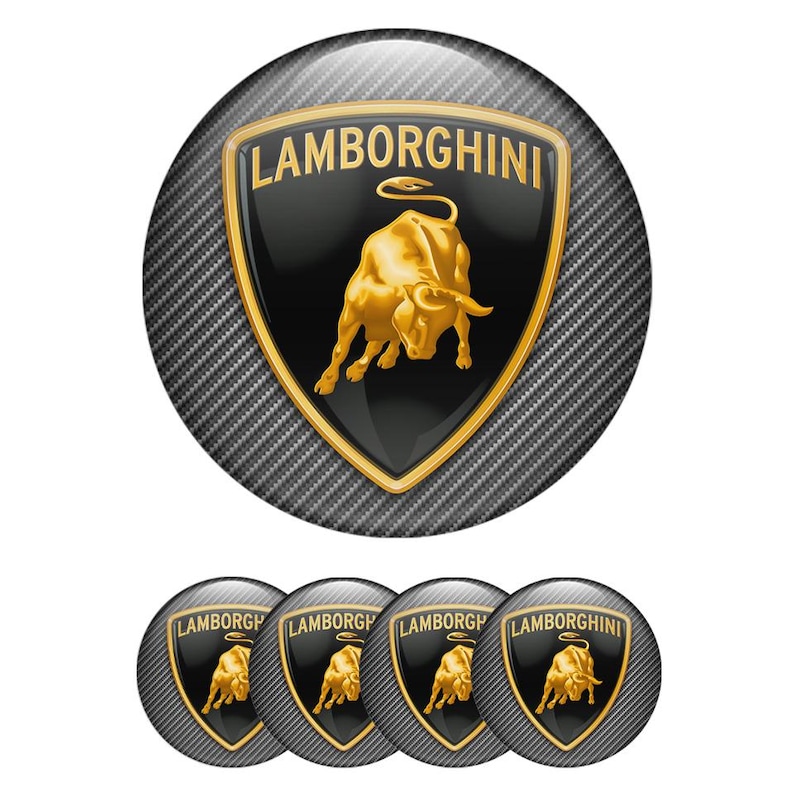 Set of 4 Lamborghini Wheel Center Cap Decals Custom Car Rim Logo ...