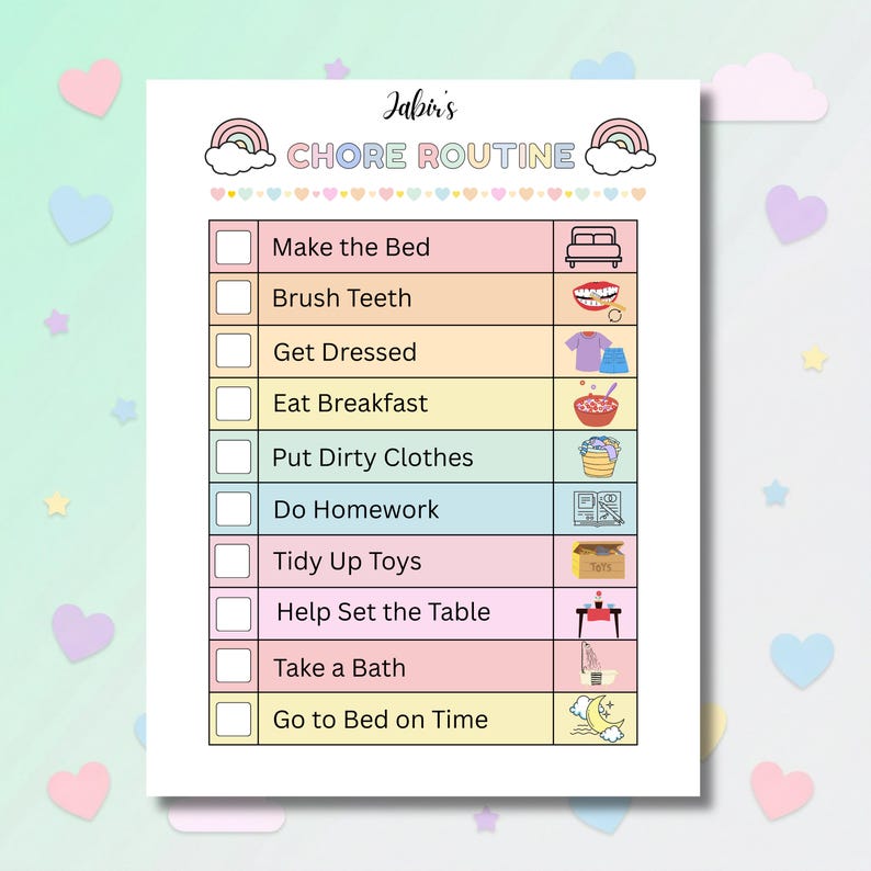 Tabla de rutinas diarias para niños con TDAH/neurodivergencia, horario ...