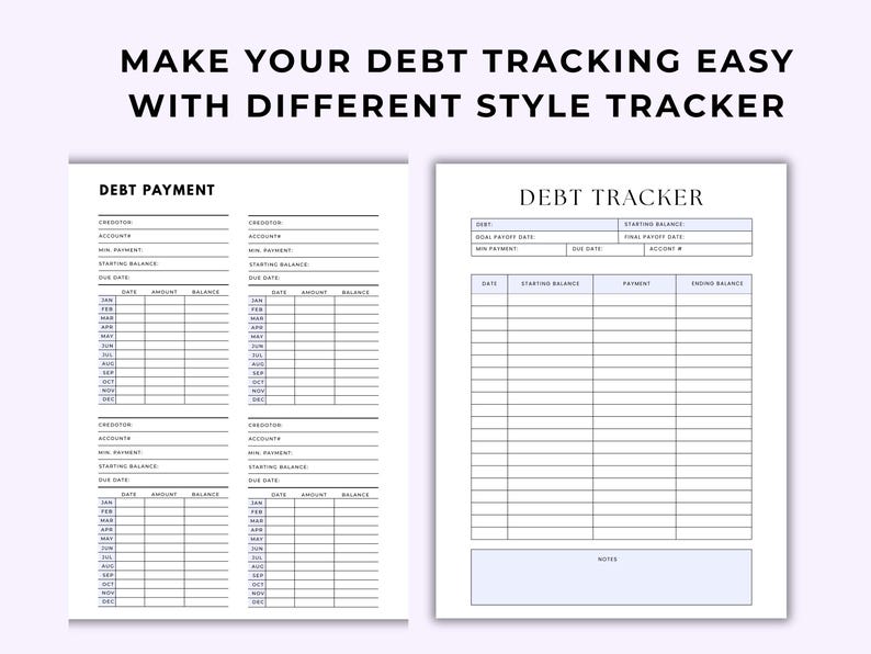 Debt Tracker Printable Bundle: Adhd-friendly Budget Planner (PDF ...