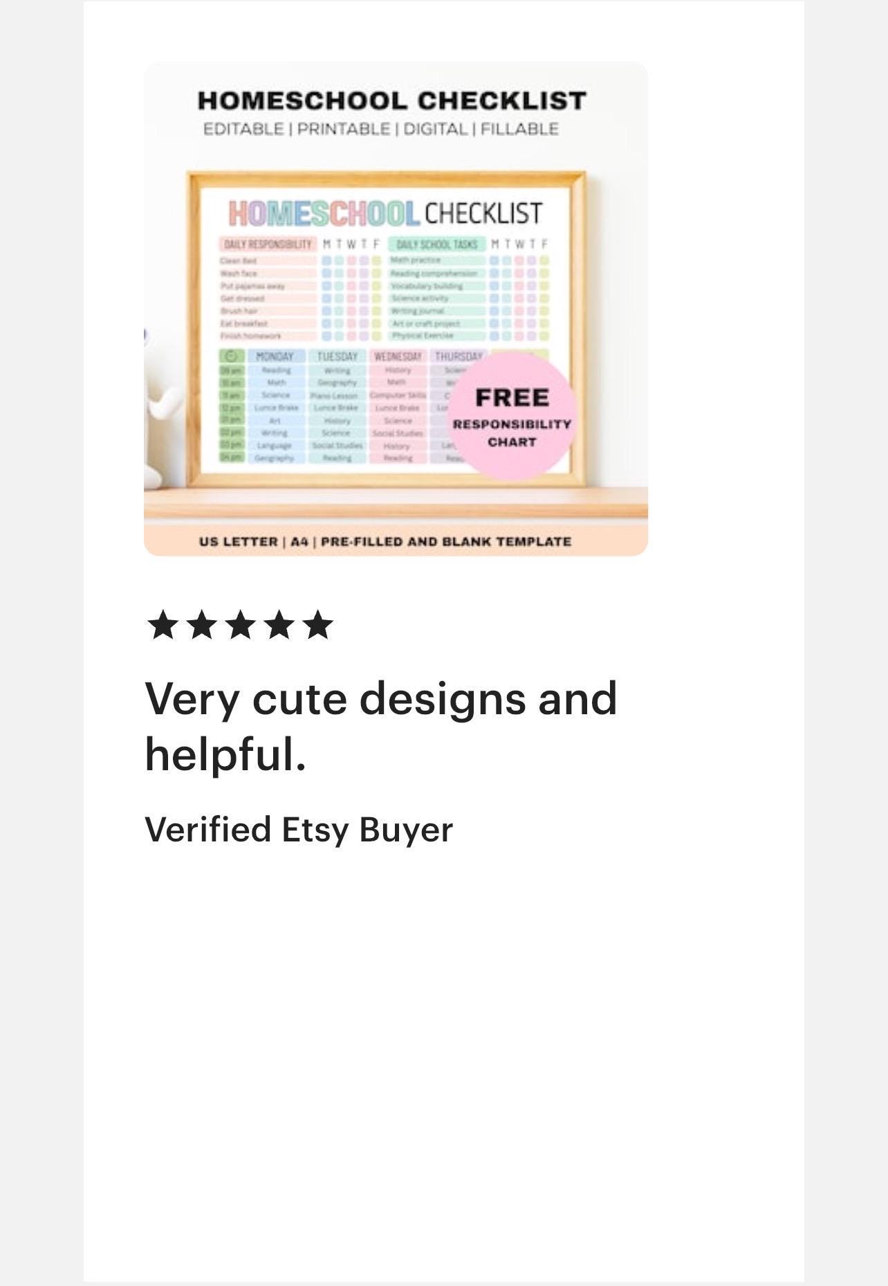 Editable Homeschool Checklist Template, Printable Homeschool Daily ...
