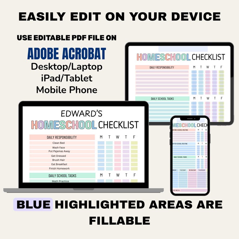 Editable Homeschool Schedule, Kids Homeschool Planner, Homeschool ...