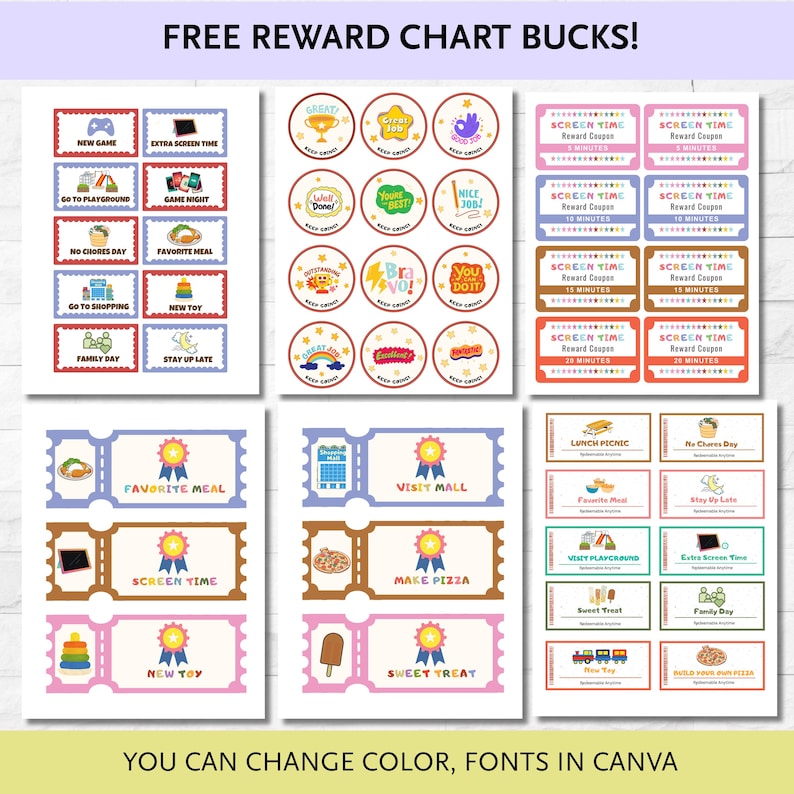 Editable Kids Chore Chart Bundle, Printable Kids Daily Checklist ...