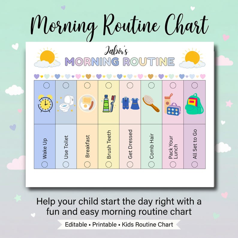 Routine Flip Chart for Kids Printable , Editable Toddler Routine Chart ...