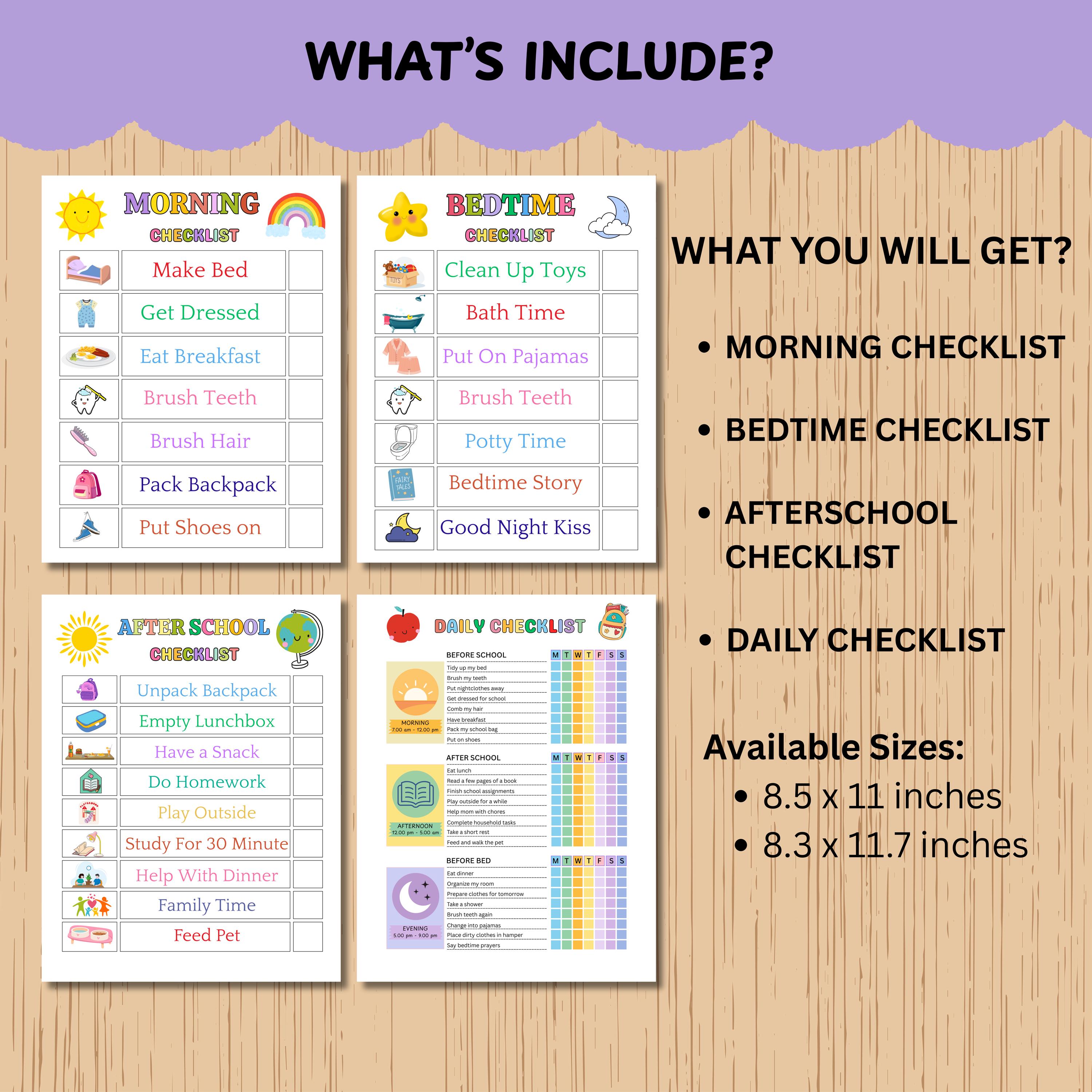 ADHD/ Neurodivergent Daily Routine Chart for Kids & Toddler, Printable ...