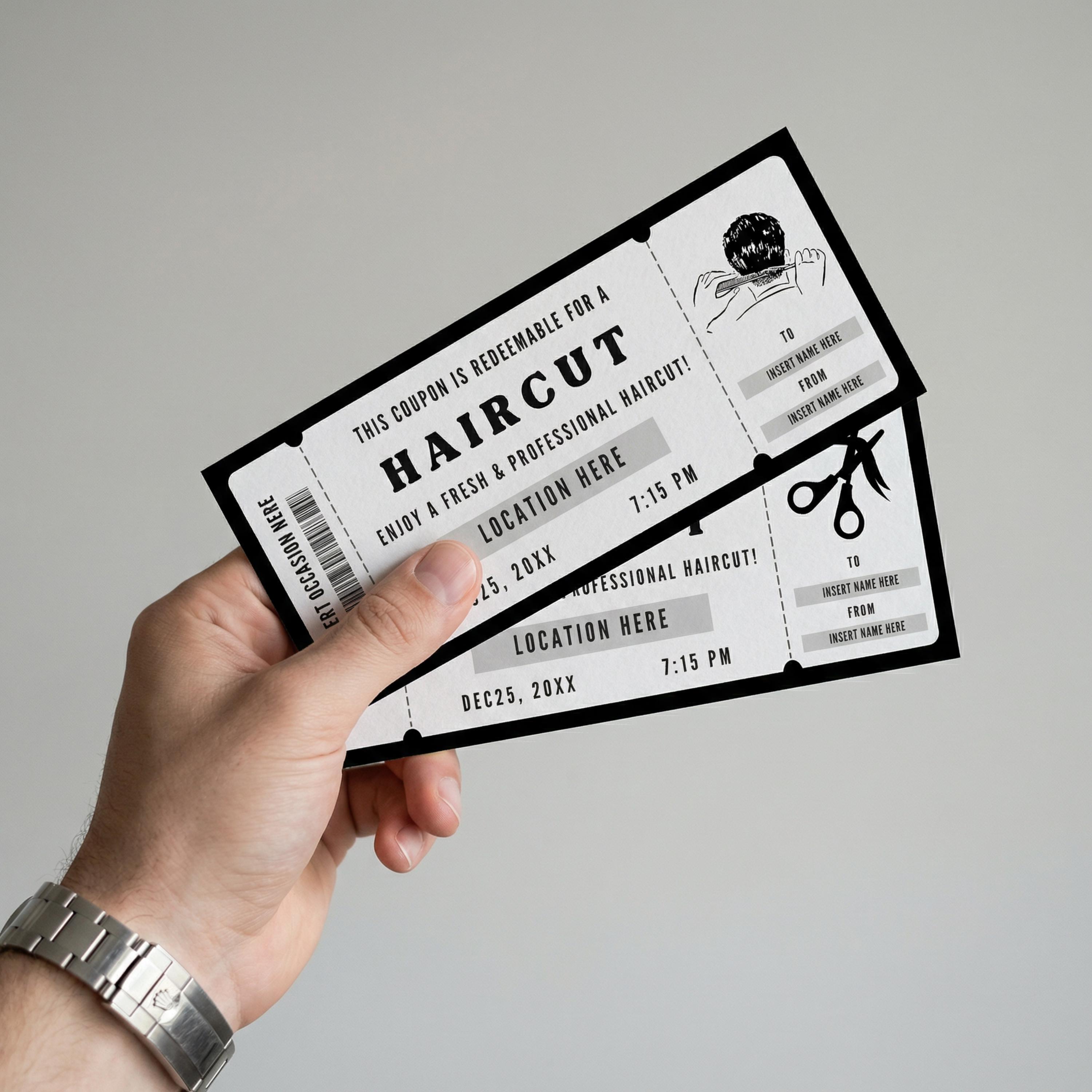 Editable Haircut Coupon, Printable Hair Cut Voucher, Custom Barber ...