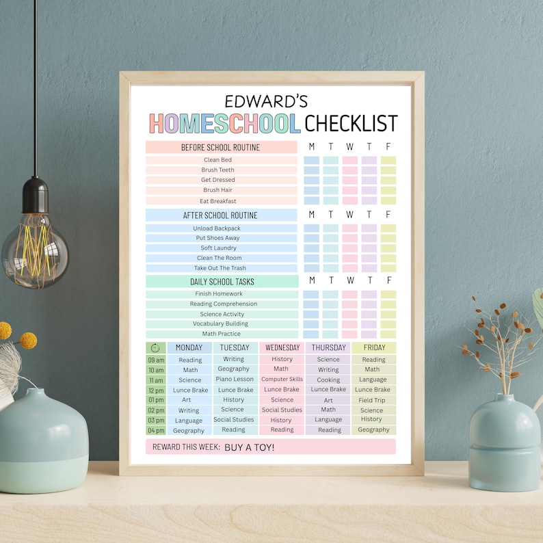 Editable Homeschool Schedule, Kids Homeschool Planner, Homeschool ...