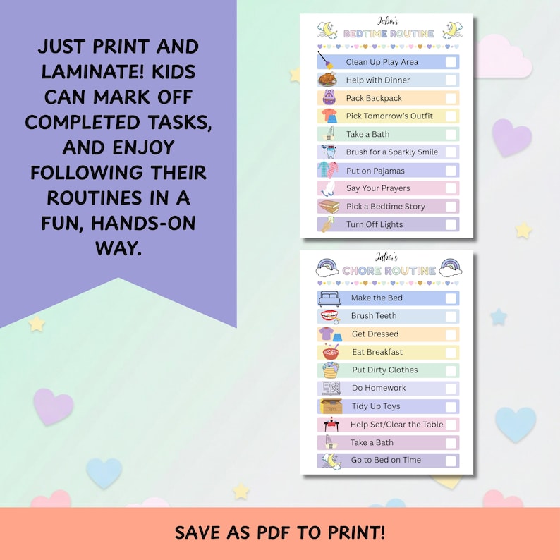 ADHD/ Neurodivergent Daily Routine Chart for Kids & Toddler, Printable ...