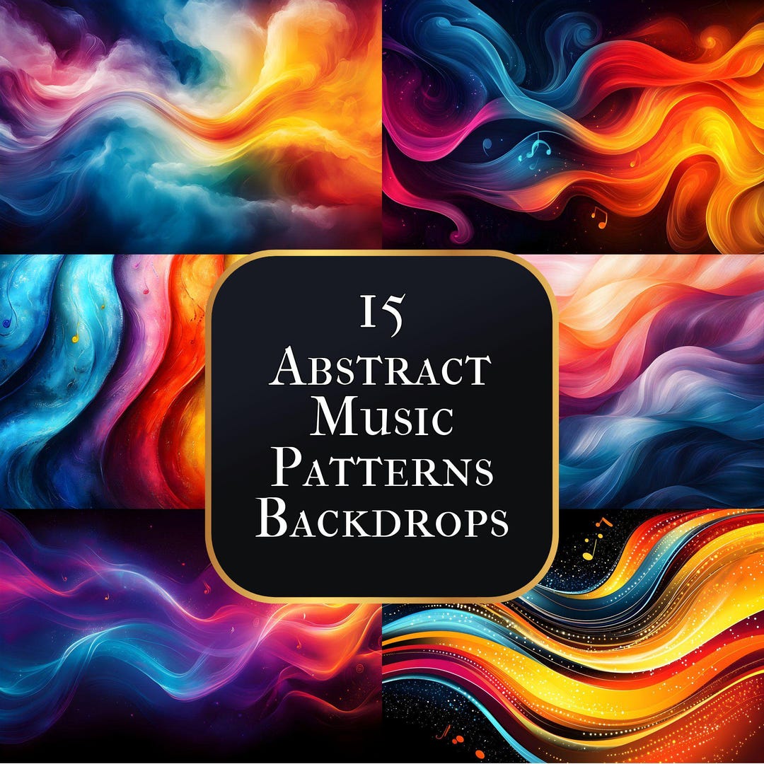 Abstract Music Note Digital Backdrop, Colorful Pattern Background for ...