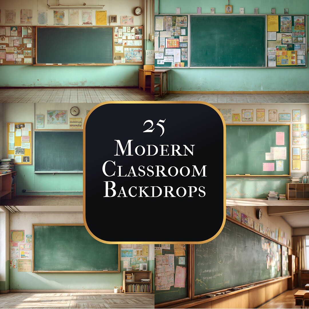 Classroom Digital Backdrop, Modern Teacher Background, School Photo ...