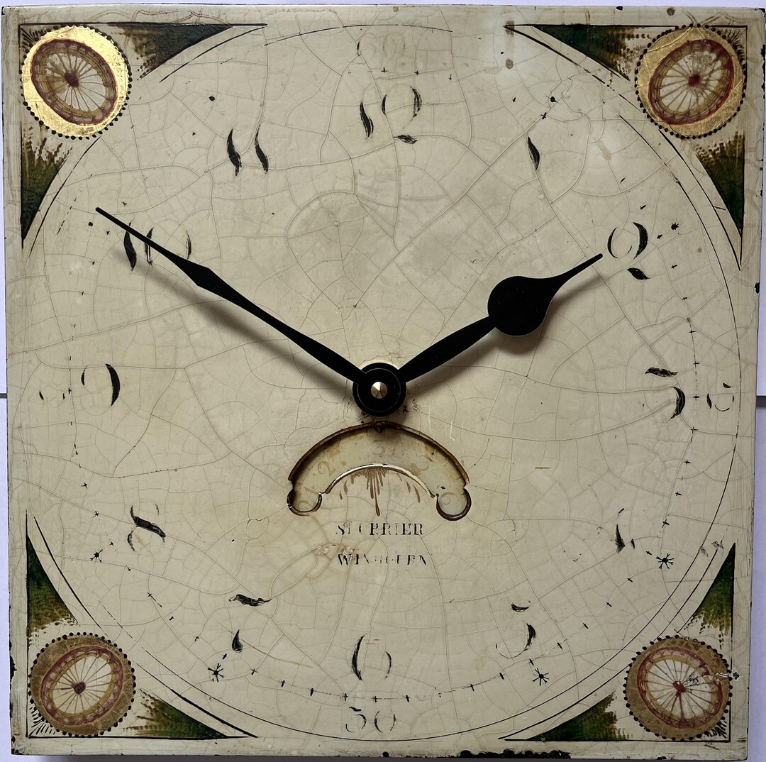 Original Revamped Hand-painted Grandfather Longcase Clock Dial With ...