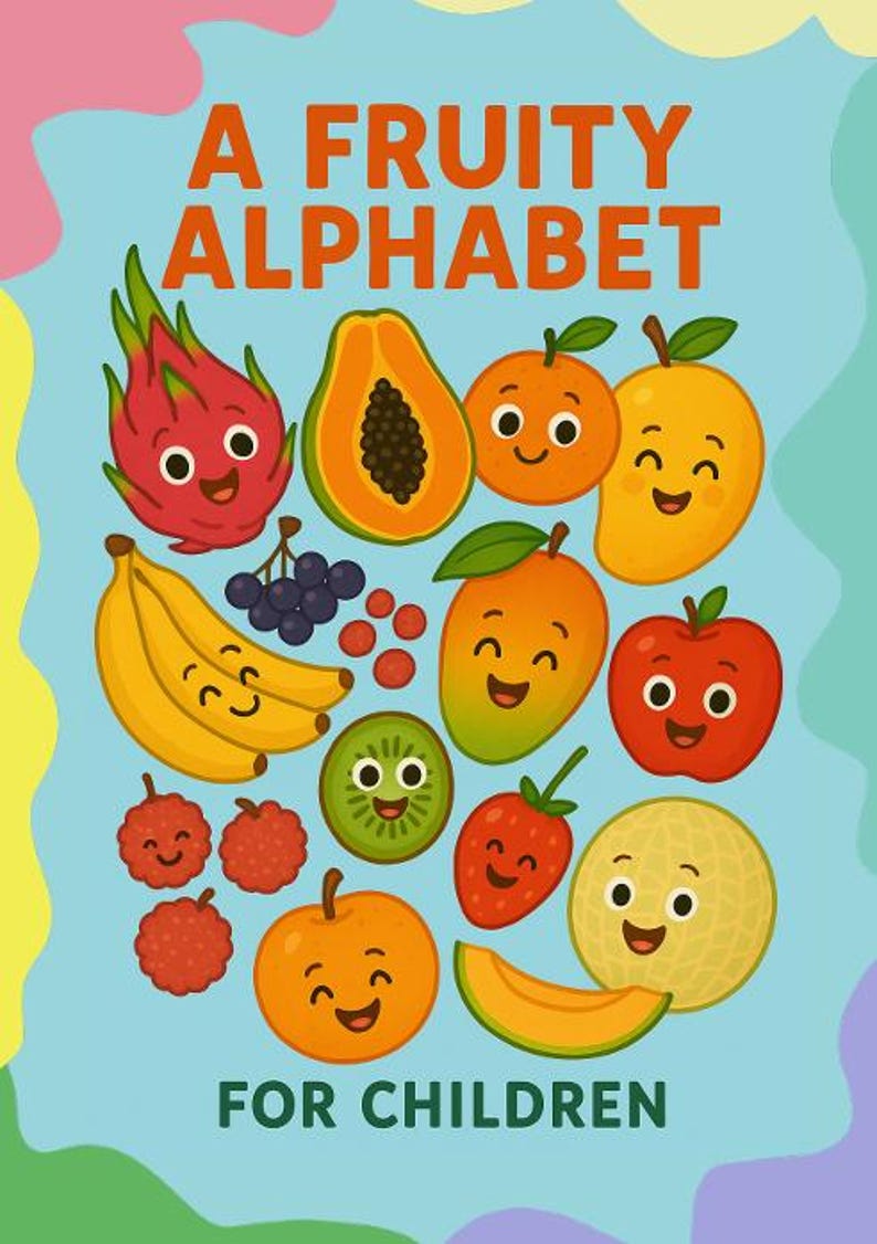 Fruity Alphabet Book, ABC Book, Preschool Alphabet Learning, Learning ...
