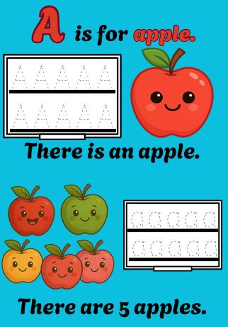 Fruity Alphabet Book, ABC Book, Preschool Alphabet Learning, Learning ...