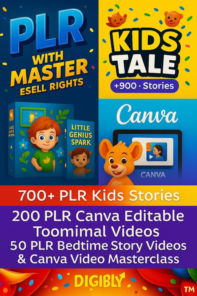 900 Plus Kids Storybooks and Animated Videos - Editable PLR Bundle With ...