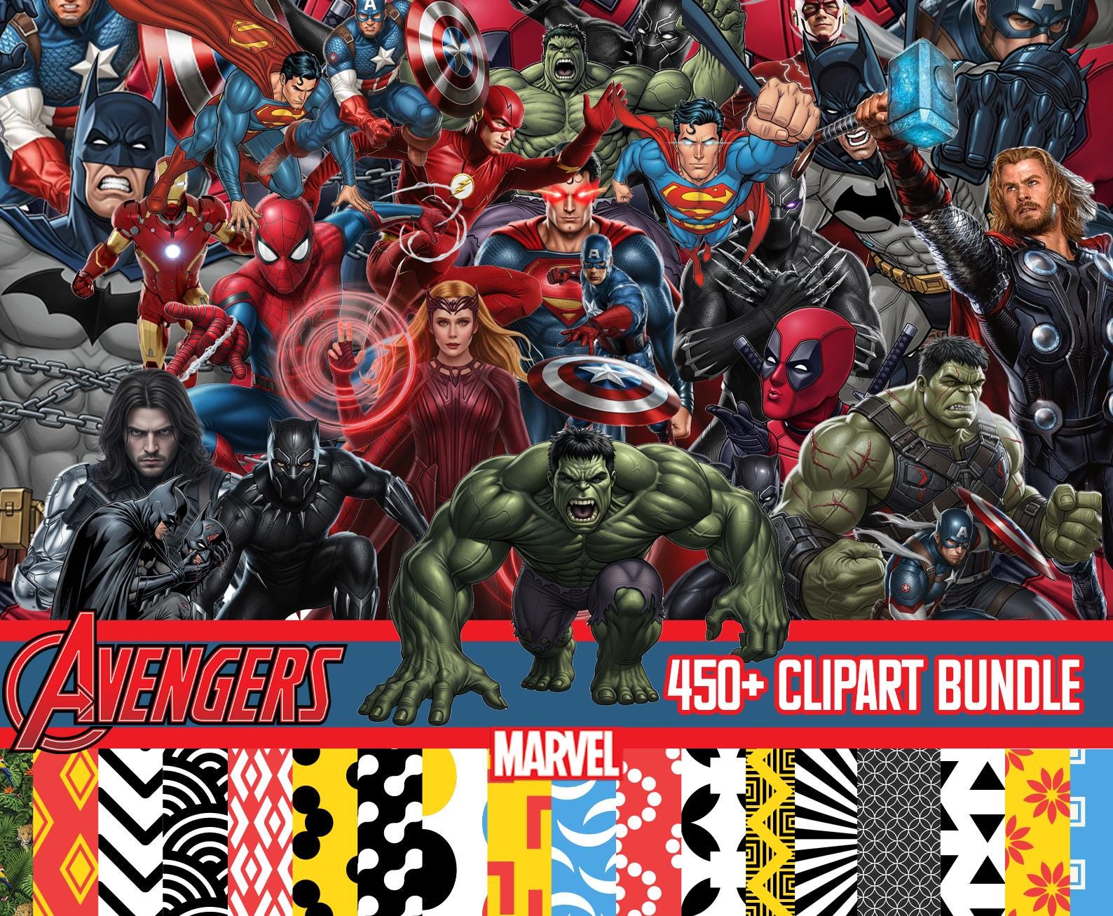 Superhero Clipart Bundle Digital Download Personal Use Graphic Design ...