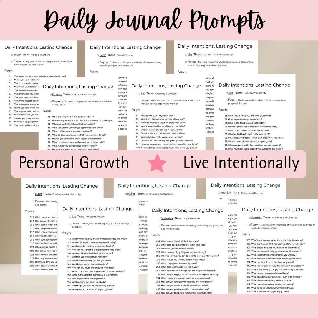 365 Daily Journal Prompts: Intentional Living & Personal Growth ...
