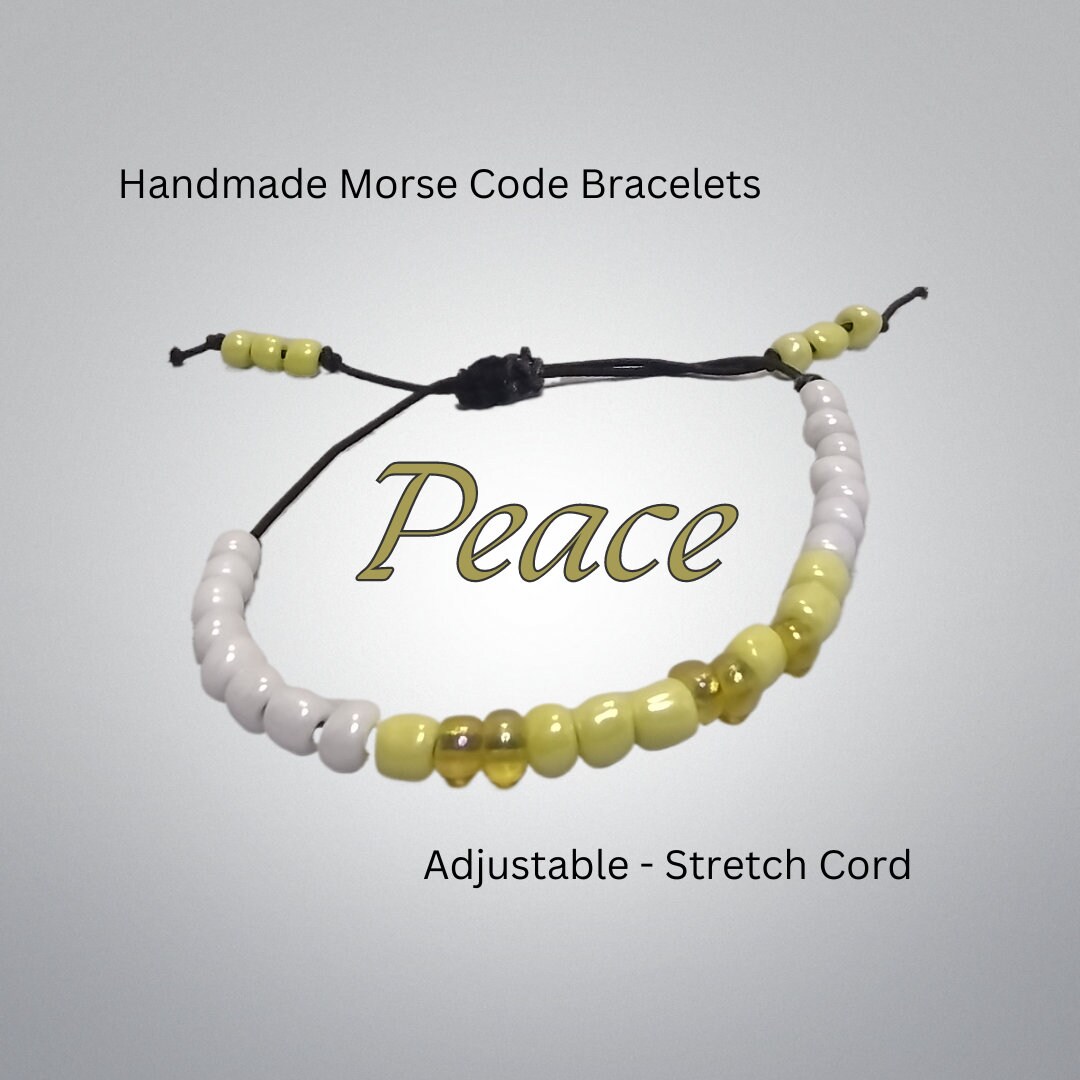 Handmade Morse Code Bracelet peace Stretchable & Adjustable - Etsy