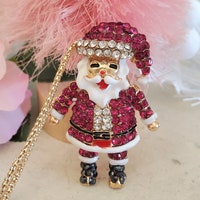 Santa Pendant, Pink Christmas Necklace! - Etsy