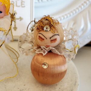 2 Pc Cotton Spun Angel Figures, Angel Ornament, Vintage Christmas Angel ...
