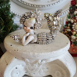 Sweet Vintage Rhinestone Mermaid, Bradley Mermaid, Vintage Mermaid ...
