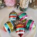 9 Shiny Brite Radko Glass Indent Reflector Ornaments, Original Box ...