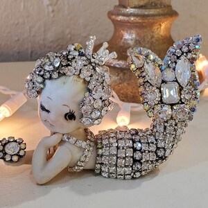 Sweet Vintage Rhinestone Mermaid, Bradley Mermaid, Vintage Mermaid ...