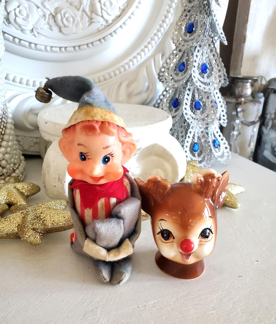 Vintage Knee Hugger Pixie Ornament, Needs Tlc, Vintage Christmas Elf - Etsy