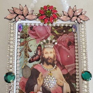 Vintage Rhinestone Jesus Ornament Jesus Plaque Altered Art - Etsy