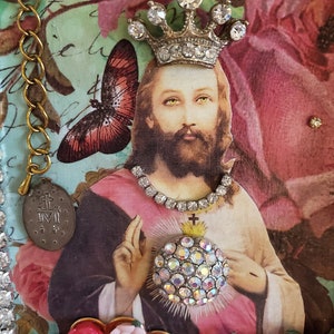 Vintage Rhinestone Jesus Ornament Jesus Plaque Altered Art - Etsy