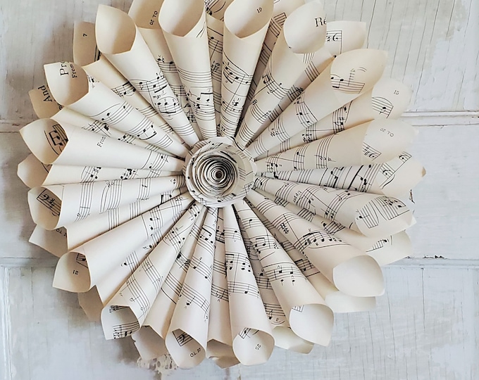 Vintage Sheet Music Wreath, Brocante Style - Etsy