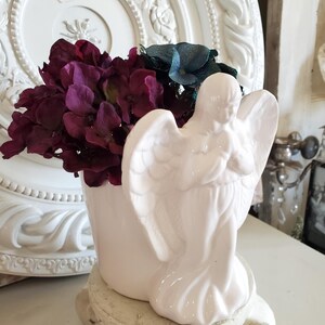 Vintage All White Angel Planter, Ceramic Angel Religious Planter - Etsy