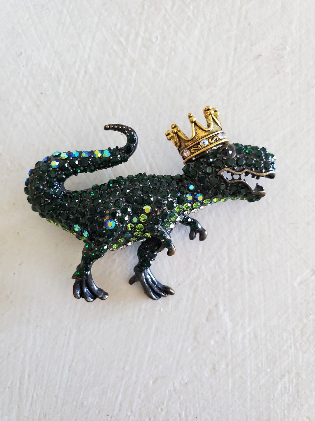 Dinosaur Rhinestone Brooch, Tyrannosaurus Jewelry, T Rex, Jewelry ...