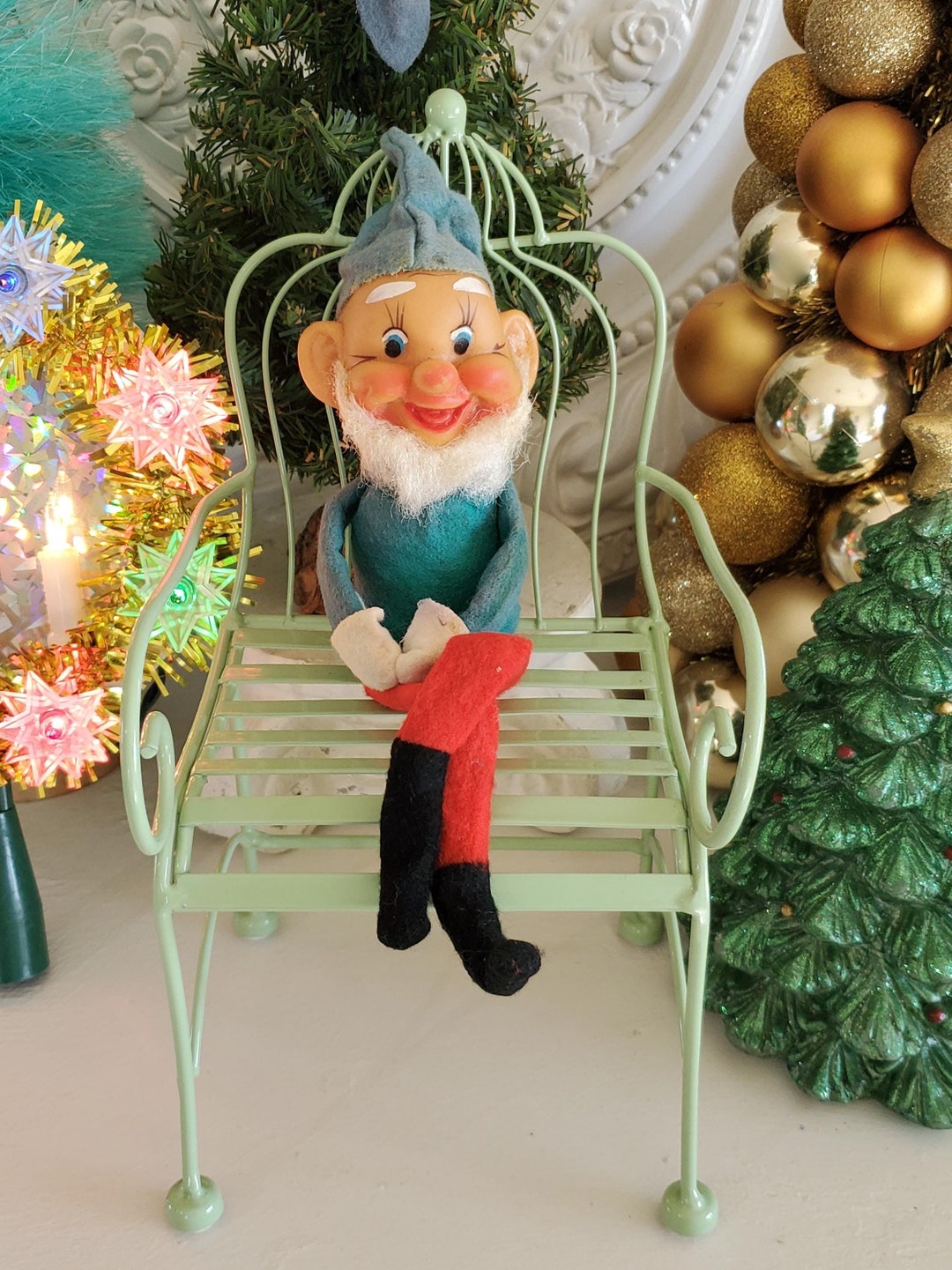 Vintage Knome Knee Hugger Ornament, Vintage Elf Doll, - Etsy