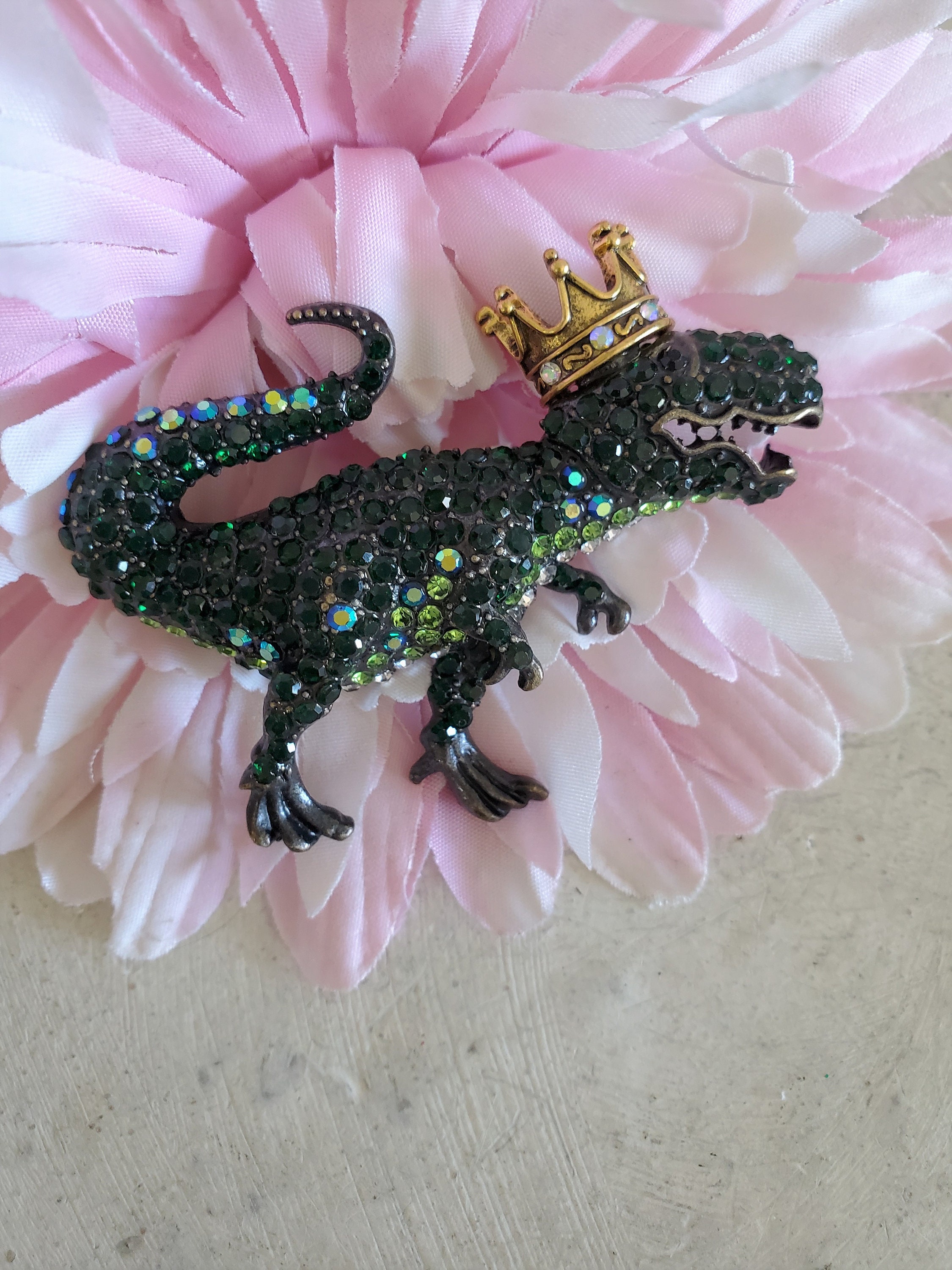 Dinosaur Rhinestone Brooch, Tyrannosaurus Jewelry, T Rex, Jewelry ...