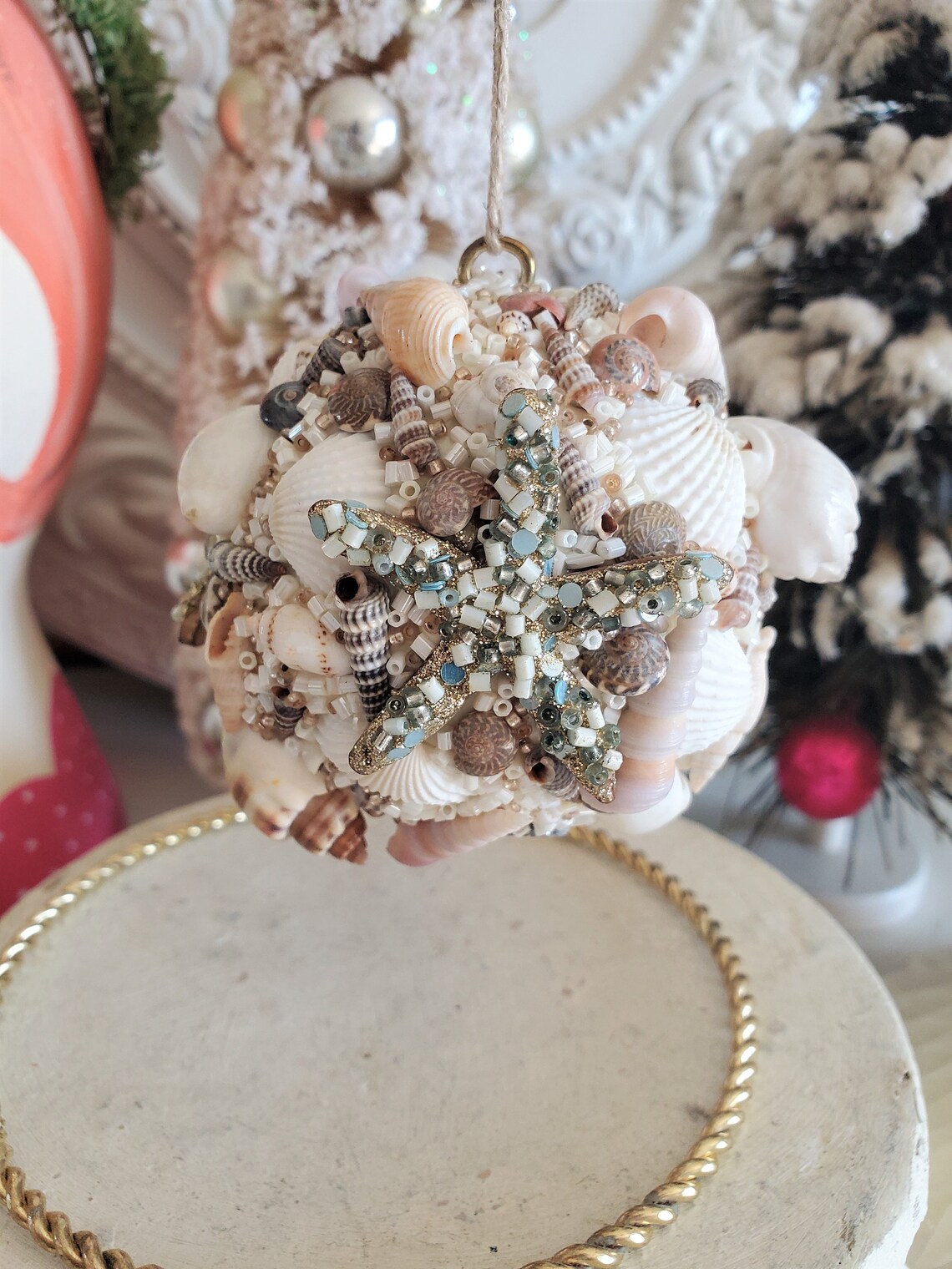 Seashell Ball Ornament Christmas Ornament Vintage Seashells - Etsy