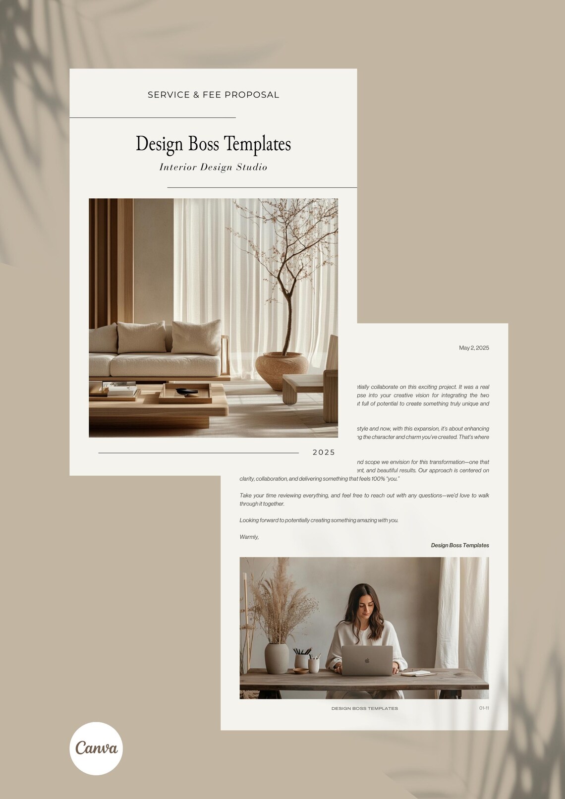 Interior Design Proposal Template | Editable Canva Proposal for ...