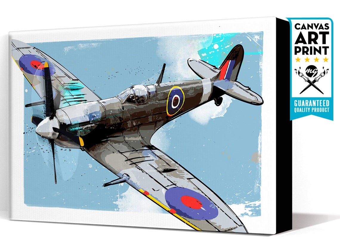 British Supermarine Spitfire Airplane Art vintage WWII | Etsy