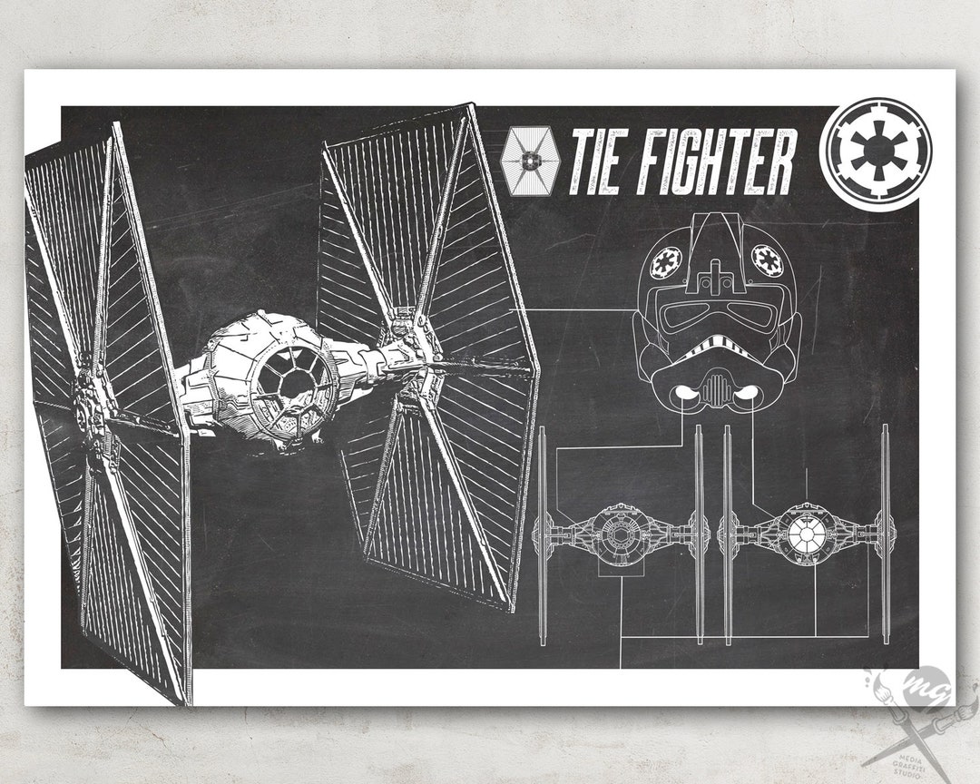 Star Wars Imperial Tie Fighter Art Print Patent Poster Star - Etsy